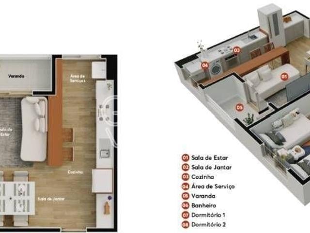 Apartamento em Loteamento Villa Branca, Jacareí/SP de 48m² 2 quartos à venda por R$ 299.998,00