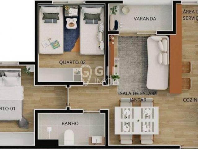 Apartamento em Loteamento Villa Branca, Jacareí/SP de 48m² 2 quartos à venda por R$ 290.000,00