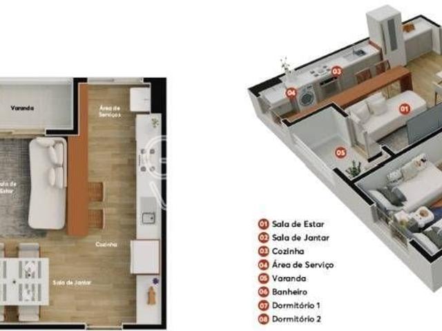 Apartamento em Loteamento Villa Branca, Jacareí/SP de 48m² 2 quartos à venda por R$ 299.098,00