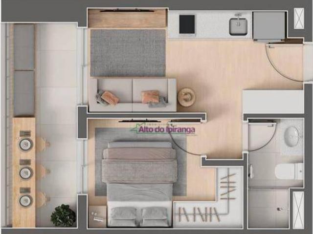 Apartamento em Mirandópolis, São Paulo/SP de 33m² 1 quartos à venda por R$ 480.586,00