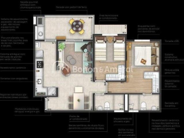 Apartamento em Morumbi, Paulínia/SP de 74m² 2 quartos à venda por R$ 748.000,00