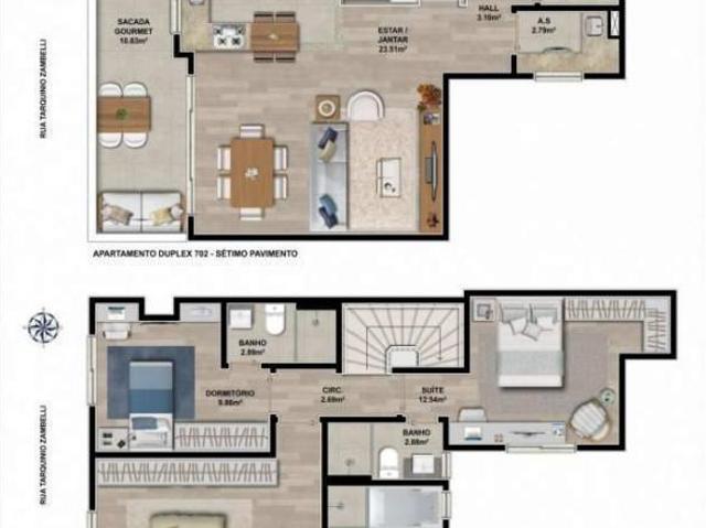 Apartamento em Nossa Senhora de Lourdes, Caxias do Sul/RS de 125m² 3 quartos à venda por R$ 1.049.00
