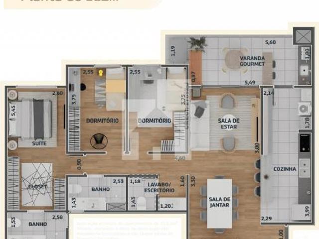Apartamento em Parque Centenário, Jundiaí/SP de 112m² 3 quartos à venda por R$ 1.314.114,00
