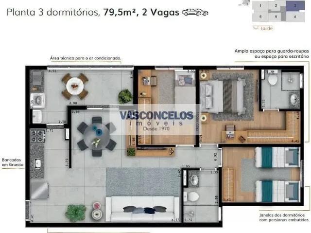 Apartamento em Parque Industrial, São José dos Campos/SP de 79m² 3 quartos à venda por R$ 665.060,00