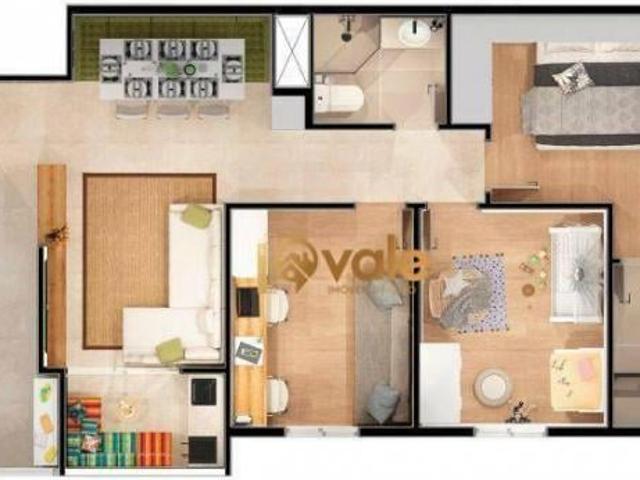 Apartamento em Parque Residencial Flamboyant, São José dos Campos/SP de 65m² 3 quartos à venda por R
