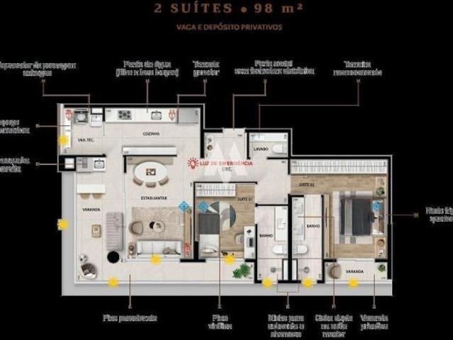 Apartamento em Ponta da Praia, Santos/SP de 98m² 2 quartos à venda por R$ 1.192.250,00