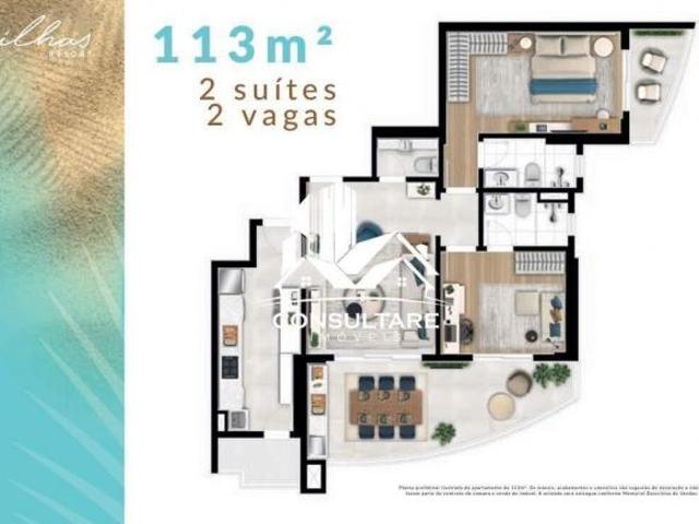 Apartamento em Ponta da Praia, Santos/SP de 113m² 2 quartos à venda por R$ 1.424.300,00