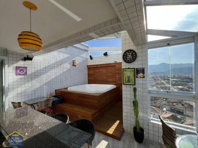 Cobertura em Prédio Frente Mar Mobiliada Varanda Gourmet!