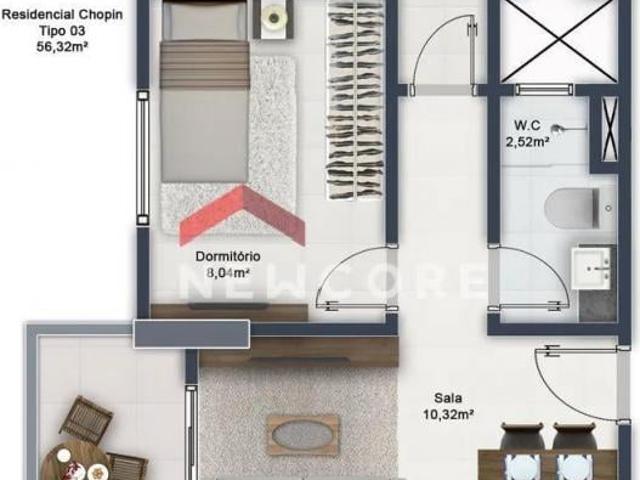 Apartamento em Rua Cornélio Procópio Boqueirão Praia Grande/SP