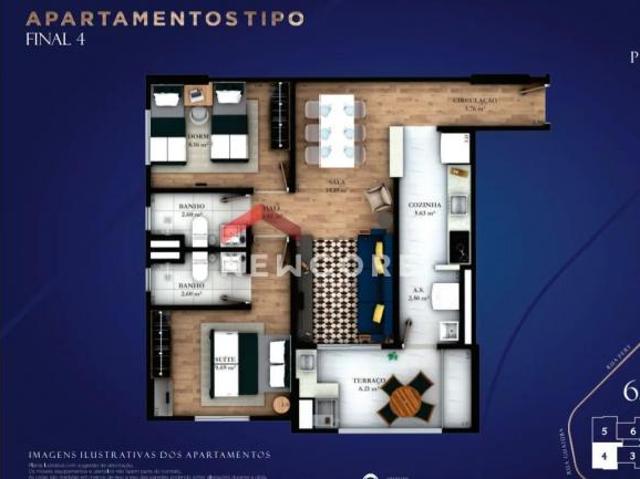 Apartamento em Rua Botafogo Guilhermina Praia Grande/SP