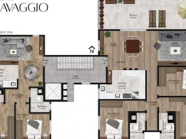 Apartamento em Santa Catarina, Caxias do Sul/RS de 68m² 2 quartos à venda por R$ 420.000,00