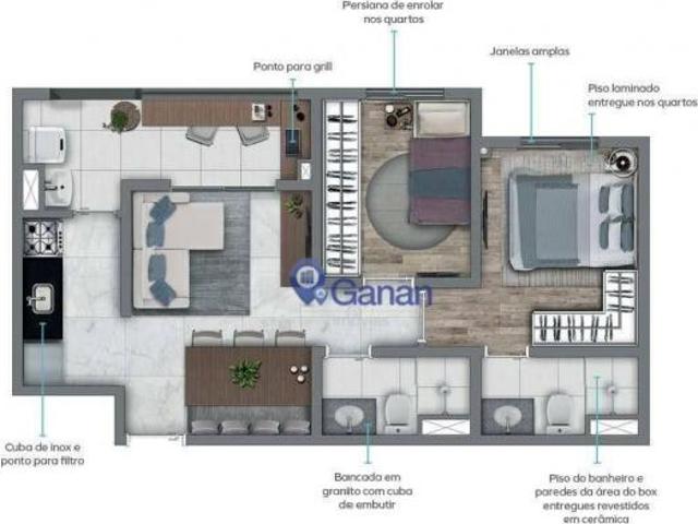 Apartamento em Santo Amaro, São Paulo/SP de 45m² 2 quartos à venda por R$ 495.000,00