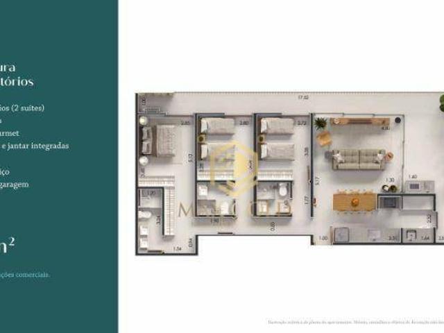 Apartamento em Sertão do Perequê Mirim, Ubatuba/SP de 139m² 3 quartos à venda por R$ 1.517.095,00