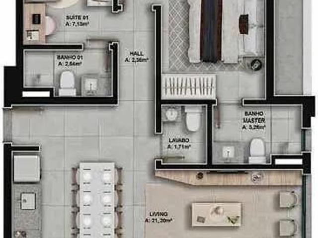 Apartamento em Setor Aeroporto, Goiânia/GO de 80m² 3 quartos à venda por R$ 792.856,00