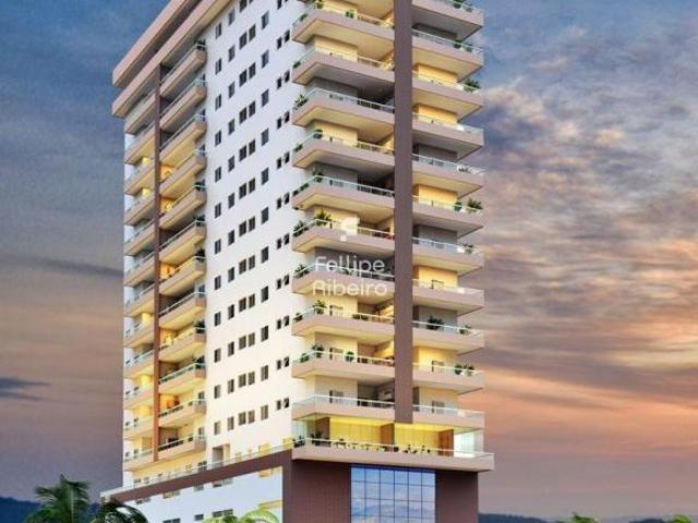 Apartamento Frente ao Mar em Praia Grande, 02 Dormitórios com Sacada Gourmet