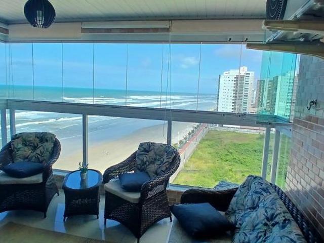 Apartamento frente ao Mar, Varanda com Vista Panoramica, 2 quartos, 2 banheiros