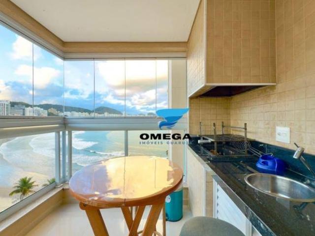 Apartamento frente mar à venda na praia das Astúrias no Guarujá I Omega Imoveis