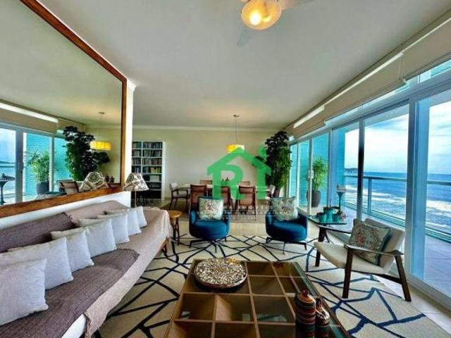 Apartamento frente mar com 4 quartos 3 suítes, 1 vaga à venda em Pitangueiras, Guarujá