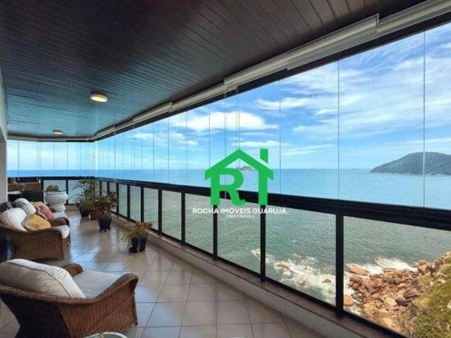 Apartamento frente mar com 4 quartos 4 suítes, 3 vagas e lazer à venda em Jardim Astúrias, Guarujá