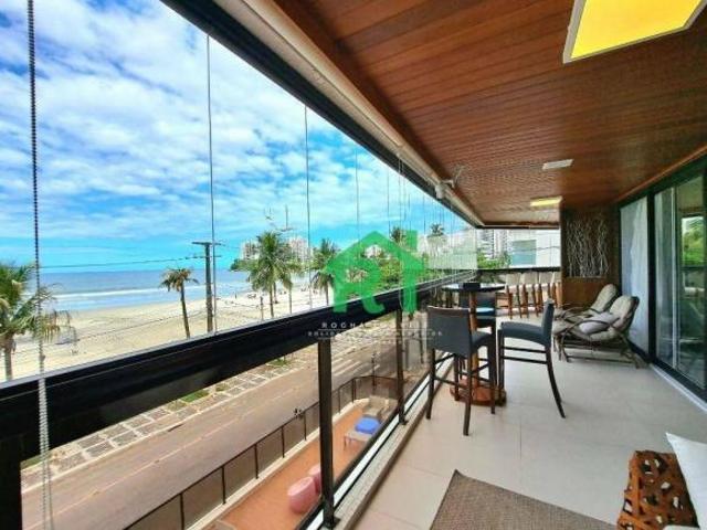 Apartamento frente mar com 4 quartos 4 suítes, 2 vagas e lazer à venda em Jardim Astúrias, Guarujá