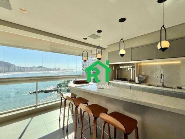 Apartamento frente mar com 4 quartos 4 suítes, 2 vagas e lazer à venda em Jardim Astúrias, Guarujá