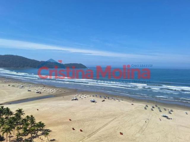 Apartamento frente mar com 2 dormitórios, sendo 1 suíte, na Guilhermina Praia Grande/SP