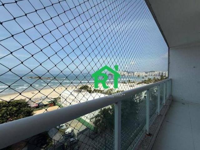 Apartamento frente mar com 3 dormitorios, vaga, Lazer em Pitangueiras, Guaruja/SP