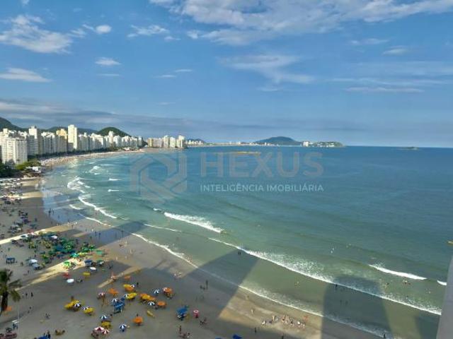Apartamento frente mar com varanda gourmet e lazer na Praia das Astúrias, Guarujá