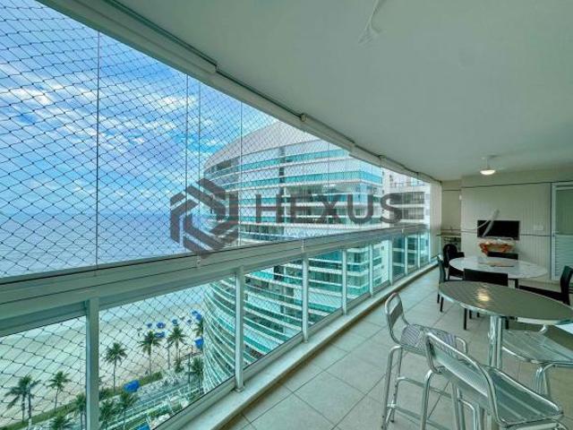 Apartamento frente mar com varanda gourmet vista mar e lazer na Praia das Asturi