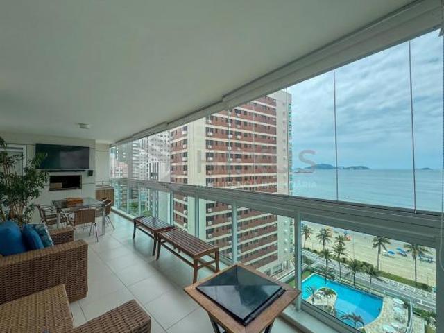 Apartamento frente mar com varanda gourmet vista mar e lazer na Praia das Asturias, Guaruja