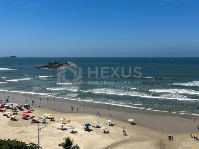 Apartamento frente mar com varanda vista mar e lazer na Praia das Pitangueiras, Guarujá