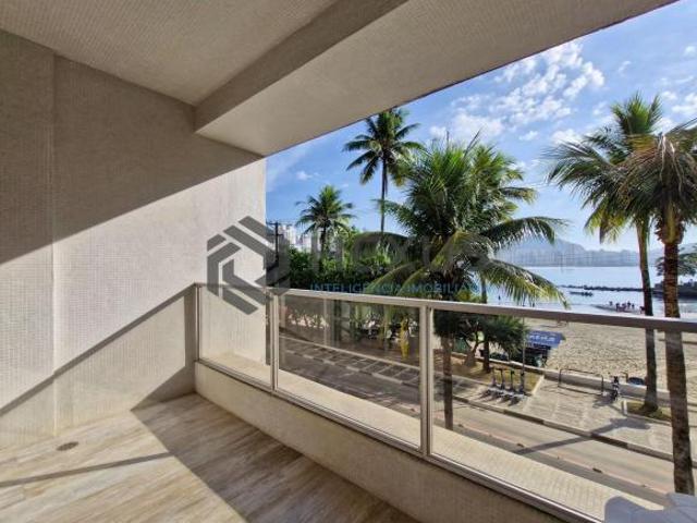 Apartamento frente mar com varanda vista mar e lazer no Jardim Astúrias, Guarujá