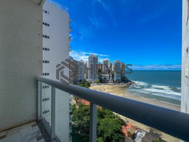 Apartamento frente mar com varanda vista mar na Praia das Pitangueiras, Guarujá
