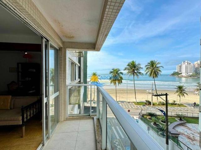 Apartamento frente mar com sacada — Astúrias — Guarujá