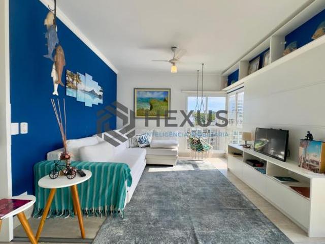 Apartamento frente mar reformado com varanda vista mar e lazer no Jardim Astúria