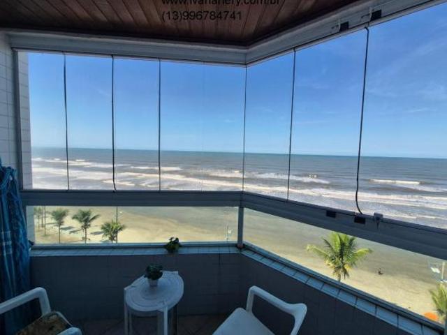 Apartamento frente mar, 2 quartos, 2 varandas, mobiliado Jd. P. Gde. Mongaguá