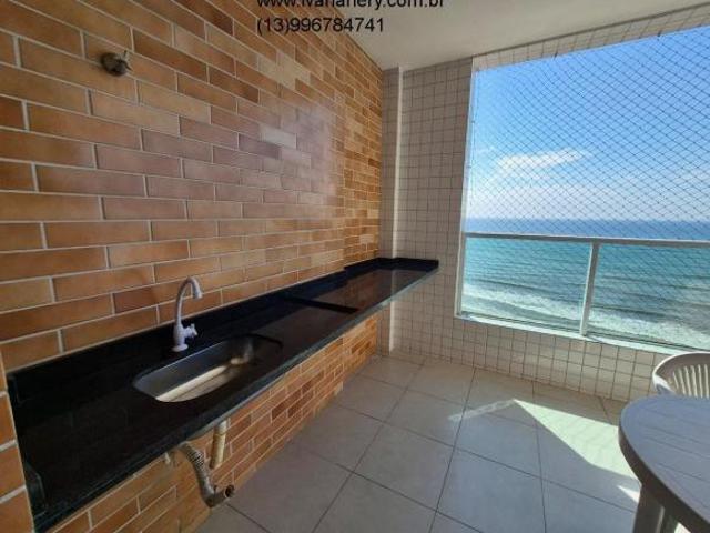 Apartamento frente mar, 2 quartos, mobiliado, prédio com lazer V. Anhanguera Mongaguá