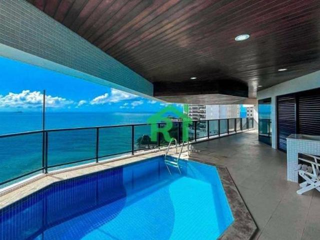 Apartamento frente mar com 4 quartos 4 suítes, 3 vagas e lazer à venda em Jardim Astúrias, Guarujá