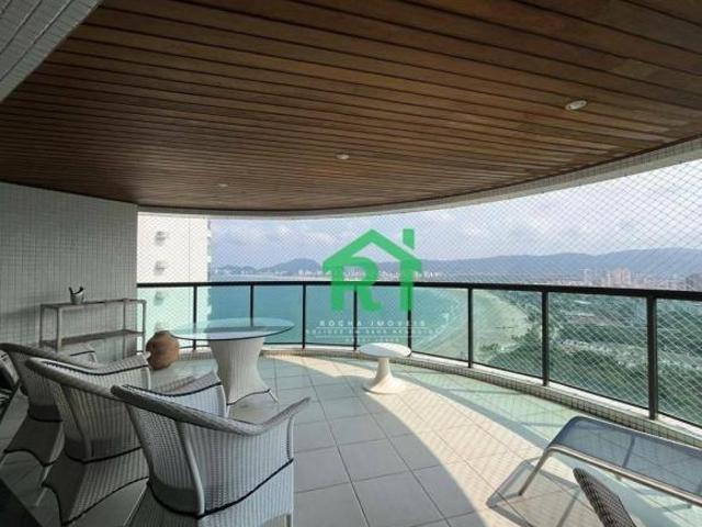 Apartamento Frente Mar, 4 Dormitórios, 4 suítes, 2 vagas, lazer Enseada Guarujá/SP