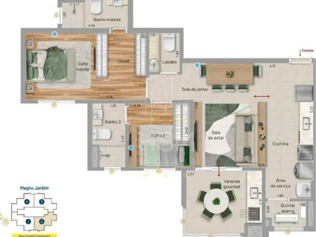 Apartamento Fundo 70,73m² com 2 suítes e varanda gourmet | Vila Guiomar, Santo André