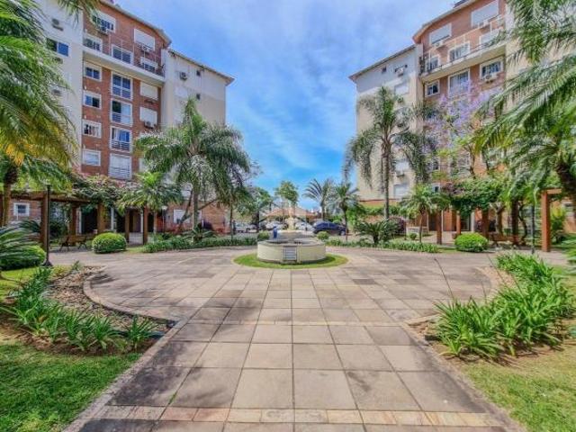 Apartamento Gardem c/pátio, semimobiliado, 2 dormitórios, 1 vaga, churrasqueira e infra completa