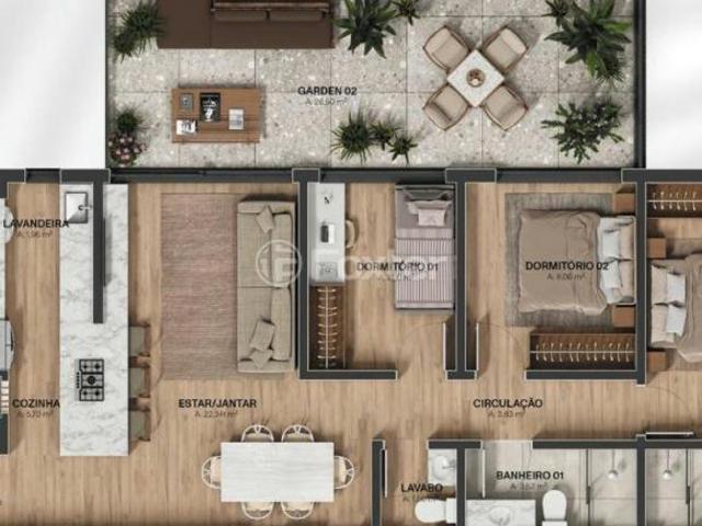 Apartamento Garden, 3 dormitórios, 116 m², em Tristeza