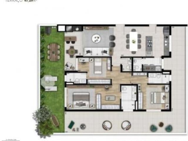 Apartamento Garden 3 suítes, 97m2 de terraço no Bigorrilho