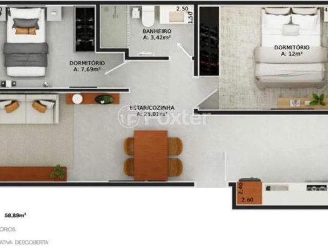 Apartamento Garden, 2 dormitórios, 58.8 m², em Vargas