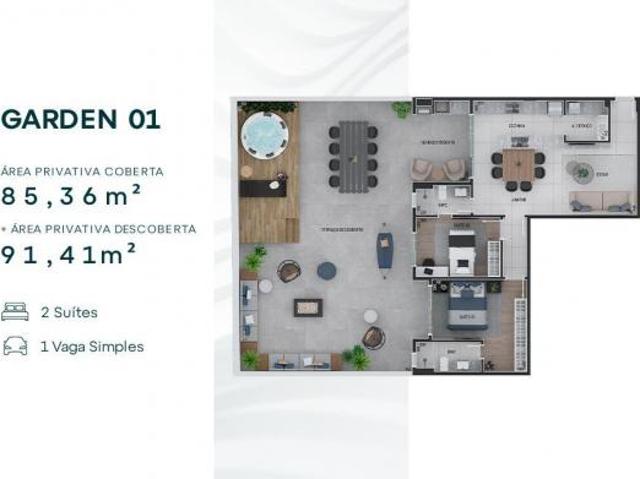 Apartamento Garden 2 Suítes Churrasqueira
