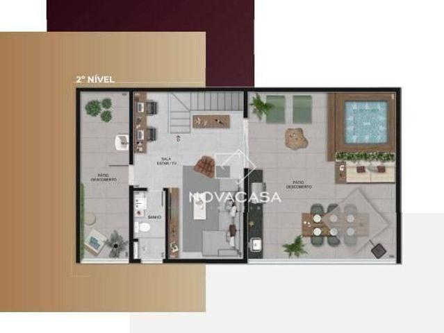 Apartamento Garden com 2 dormitórios à venda, 65 m² por R$ 1.127.671 Centro Pedro Leopoldo/Minas