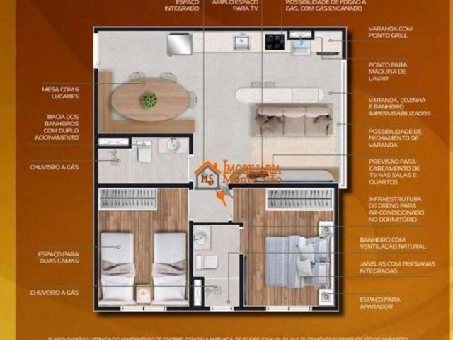 Apartamento Garden com 2 dormitórios à venda, 72 m² por R$ 566.178,86 Picanco