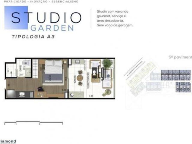 Apartamento Garden com 2 dormitórios à venda, 30 m² por R$ 449.000,00 Centro Juiz de Fora/MG