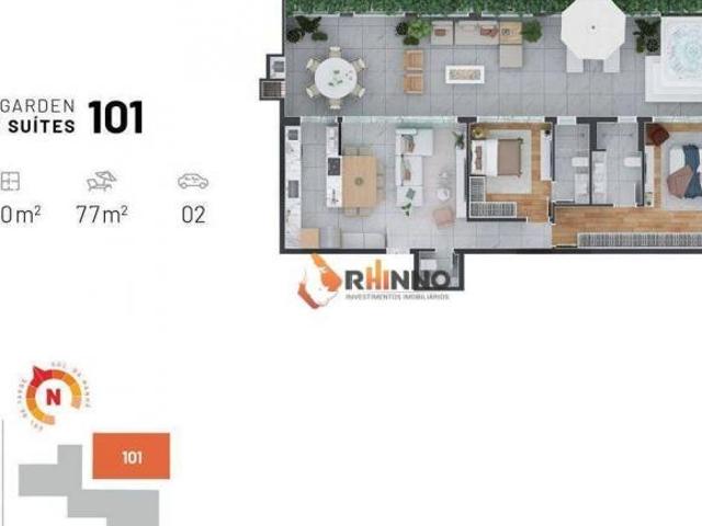 Apartamento Garden com 2 quartos, 1 suíte, 110 m² no bairro Hugo Lange