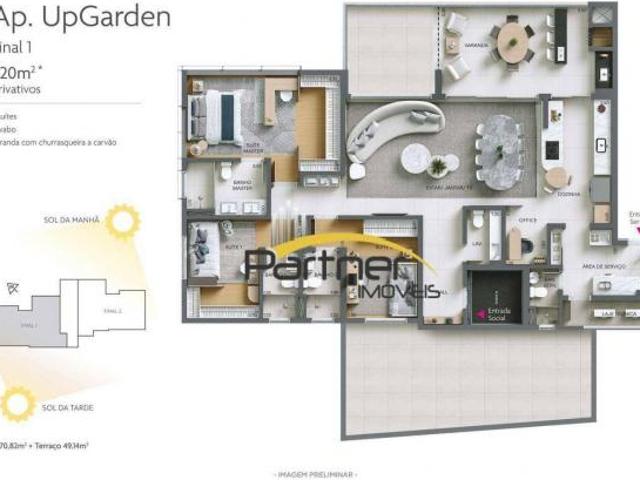 Apartamento Garden à venda, 170 m² por R$ 3.090.630,00 Ecoville Curitiba/PR